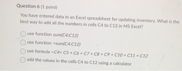 Solved You have entered data in an Excel spreadsheet for | Chegg.com