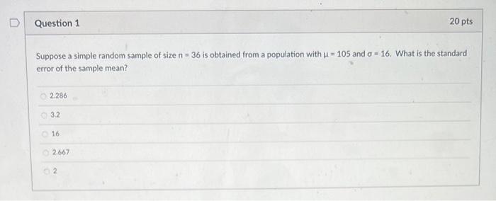 Solved Suppose a simple random sample of size n=36 is | Chegg.com