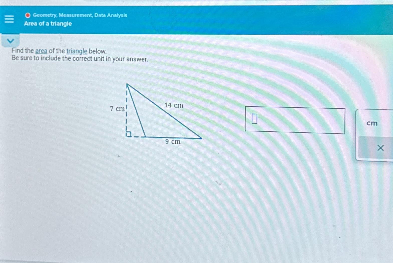 Solved Geometry, Measurement, Data AnalysisArea of a | Chegg.com