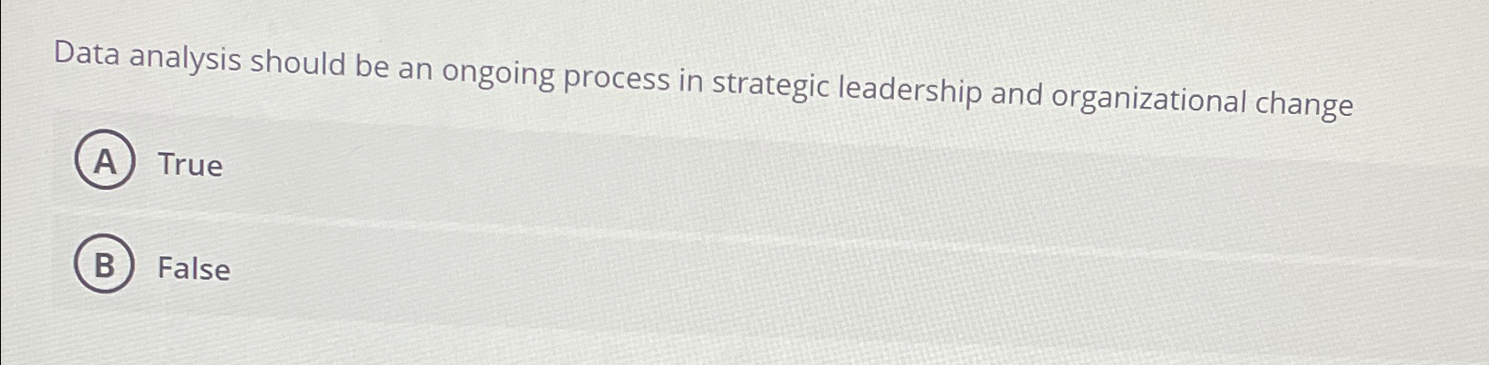 Solved Data analysis should be an ongoing process in | Chegg.com