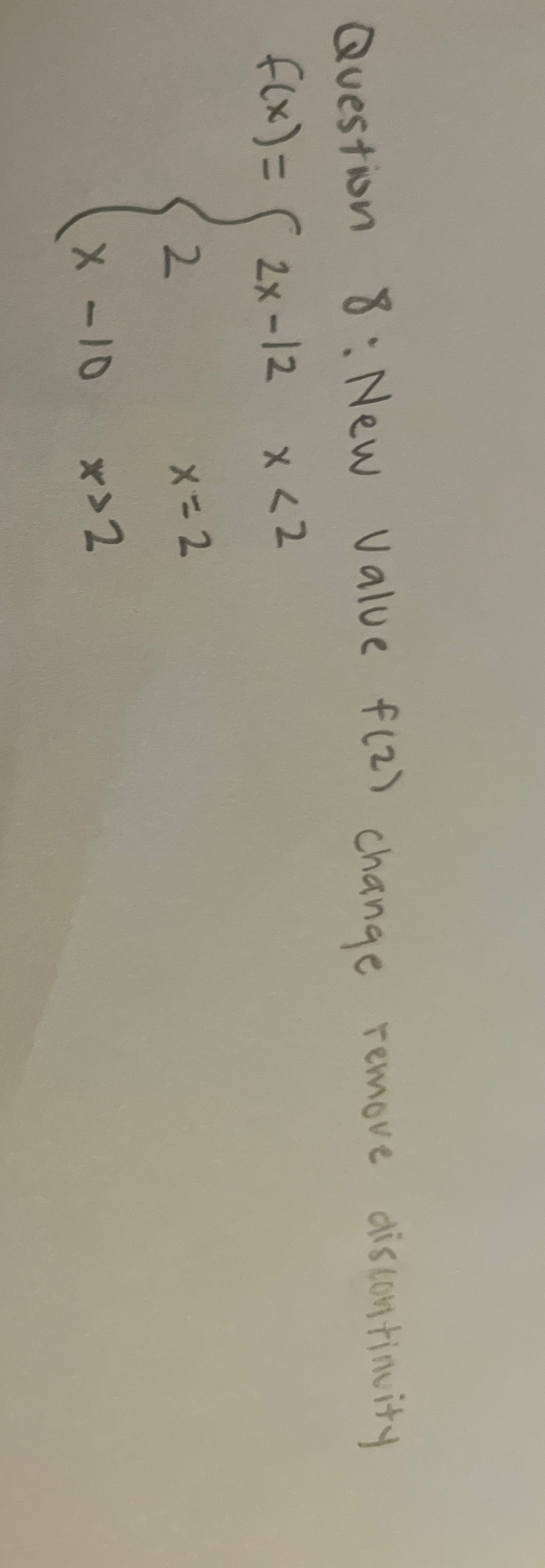 Solved Question 8: to what New Value f(2) ﻿change to remove | Chegg.com