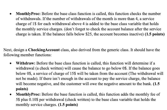 Solved Design a BankAccount class to hold the following | Chegg.com