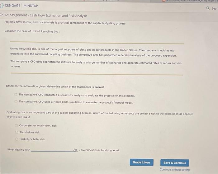 Solved CENGAGE MINDTAP h 12: Assignment - Cash Flow | Chegg.com