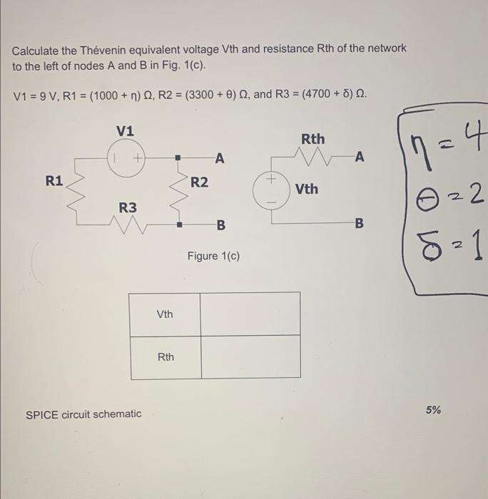 Solved Calculate the Thévenin equivalent voltage Vth and | Chegg.com