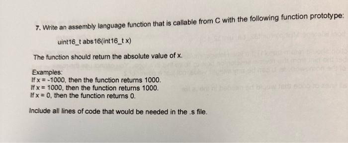 7 Write An Assembly Language Function That Is 2295