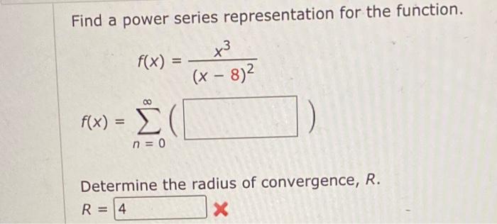 Solved Find a power series representation for the function. | Chegg.com