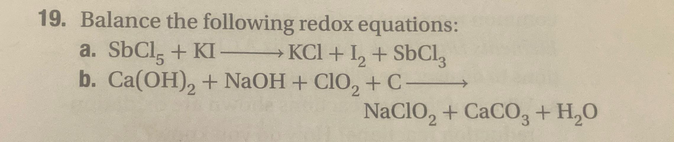 Solved Balance the following redox | Chegg.com