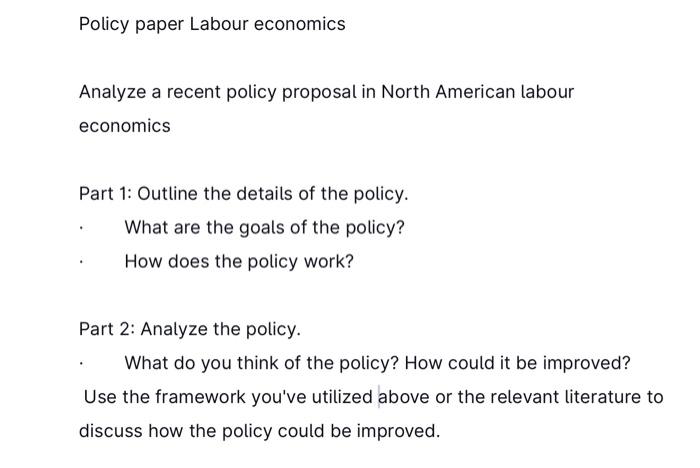 Solved Part 1: Outline the details of the policy. What are | Chegg.com