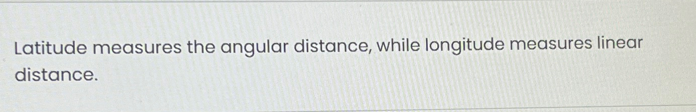 Solved Latitude Measures The Angular Distance While 2231