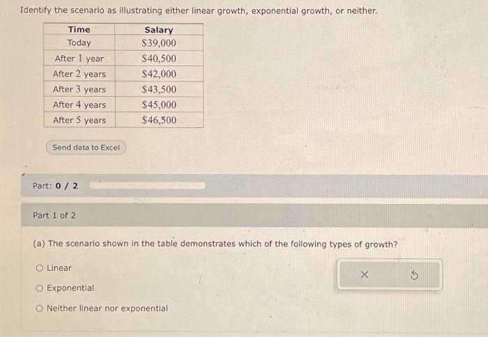 Solved Identify the scenario as illustrating either linear | Chegg.com