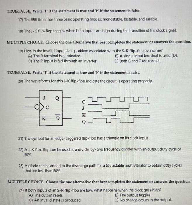 TRUE/FALSE. Write " T ' if the statement is true and | Chegg.com