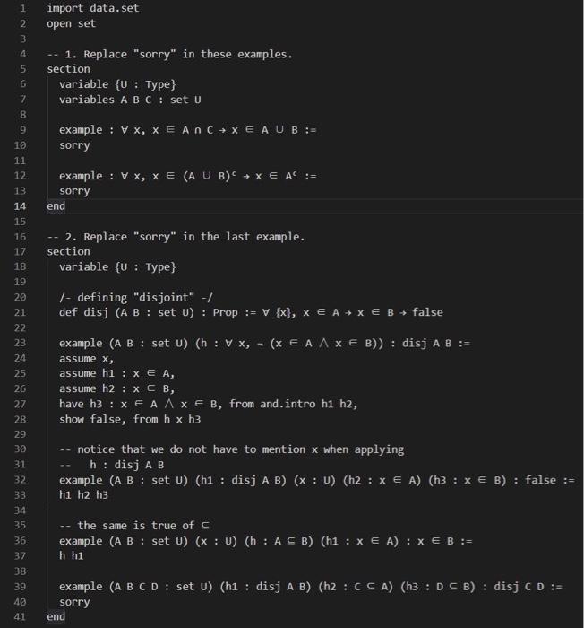 Solved Write the code for the following proofs using LEAN | Chegg.com