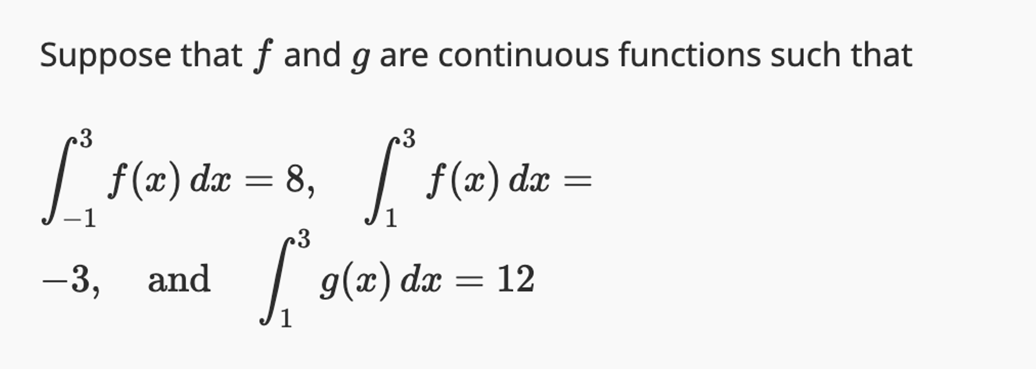 Suppose that f ﻿and g ﻿are continuous functions such | Chegg.com