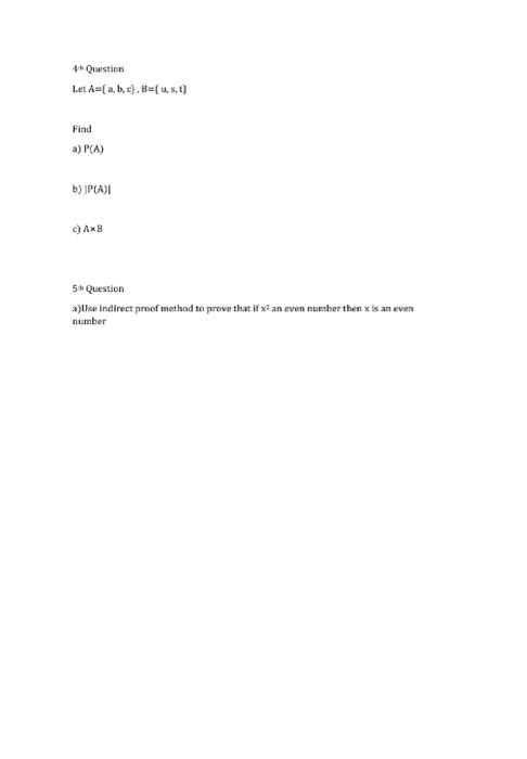 Solved 12 Question a) A={x;3 | Chegg.com