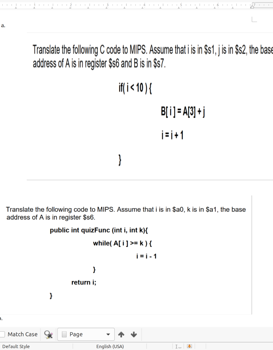 Solved 3 a. Translate the following C code to MIPS. Assume | Chegg.com
