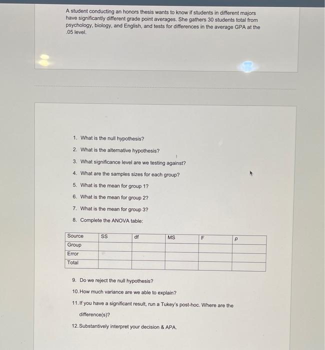 Solved needing steps necessary to answer questions 8-12 (in | Chegg.com