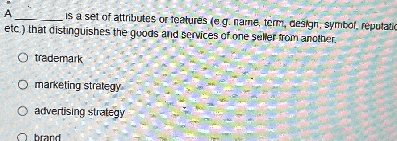 Solved A is a set of attributes or features (e.g. ﻿name, | Chegg.com