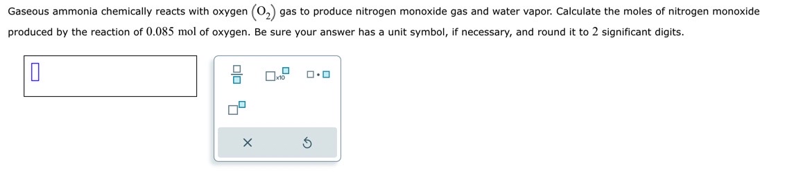 Solved Gaseous ammonia chemically reacts with oxygen gas to | Chegg.com