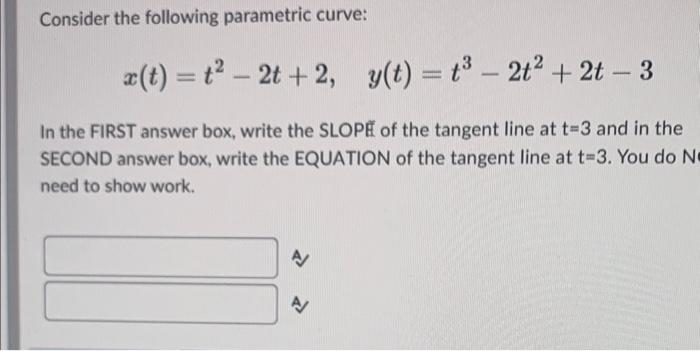 Solved Consider the following parametric curve: | Chegg.com