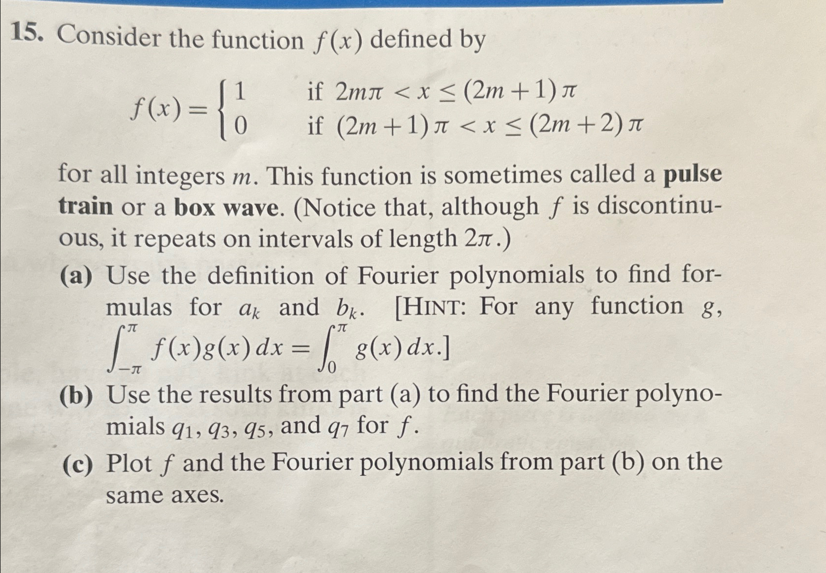 Solved Consider the function f(x) ﻿defined | Chegg.com