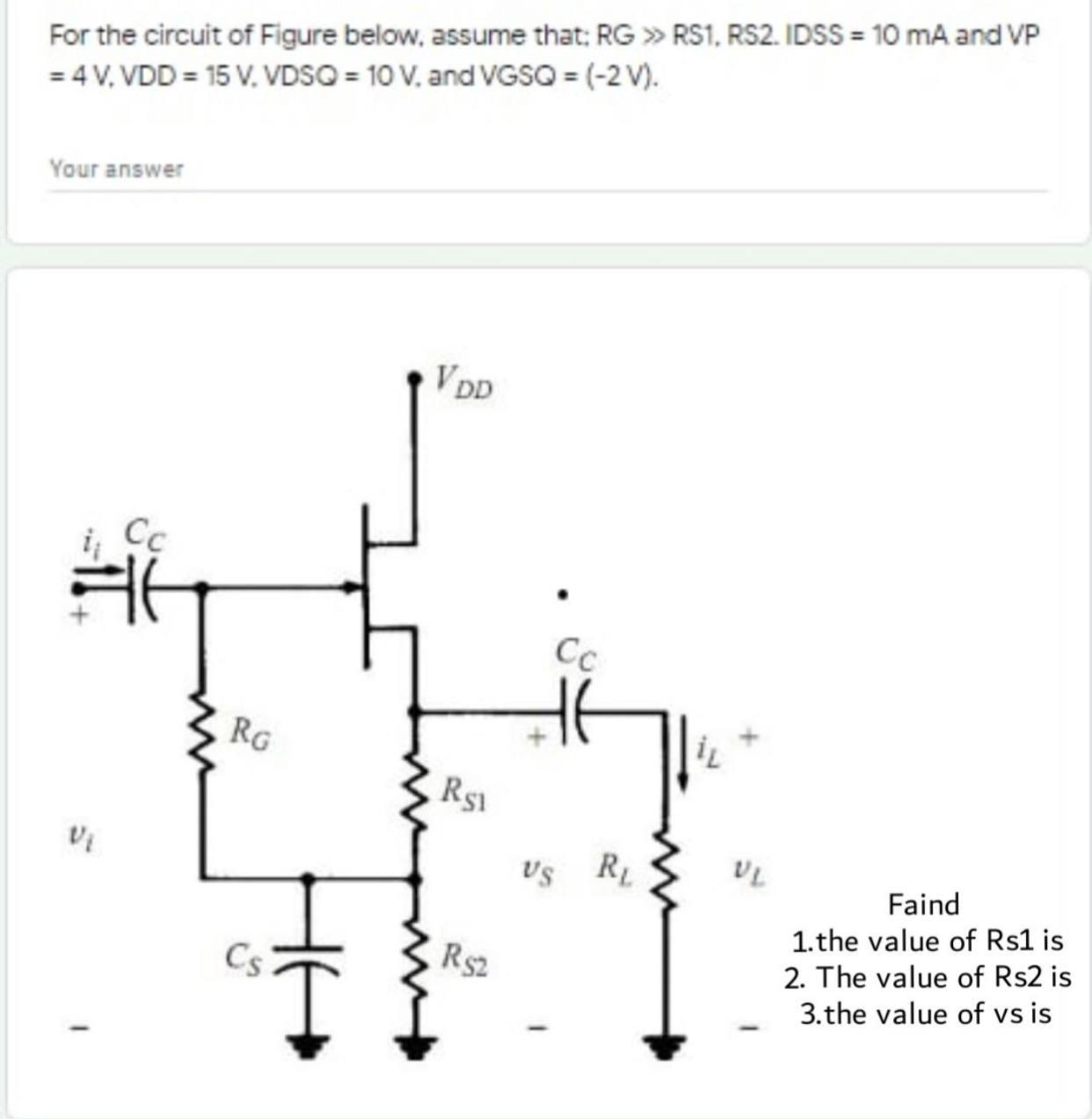 Solved For the circuit of Figure below, assume that: RG >> | Chegg.com