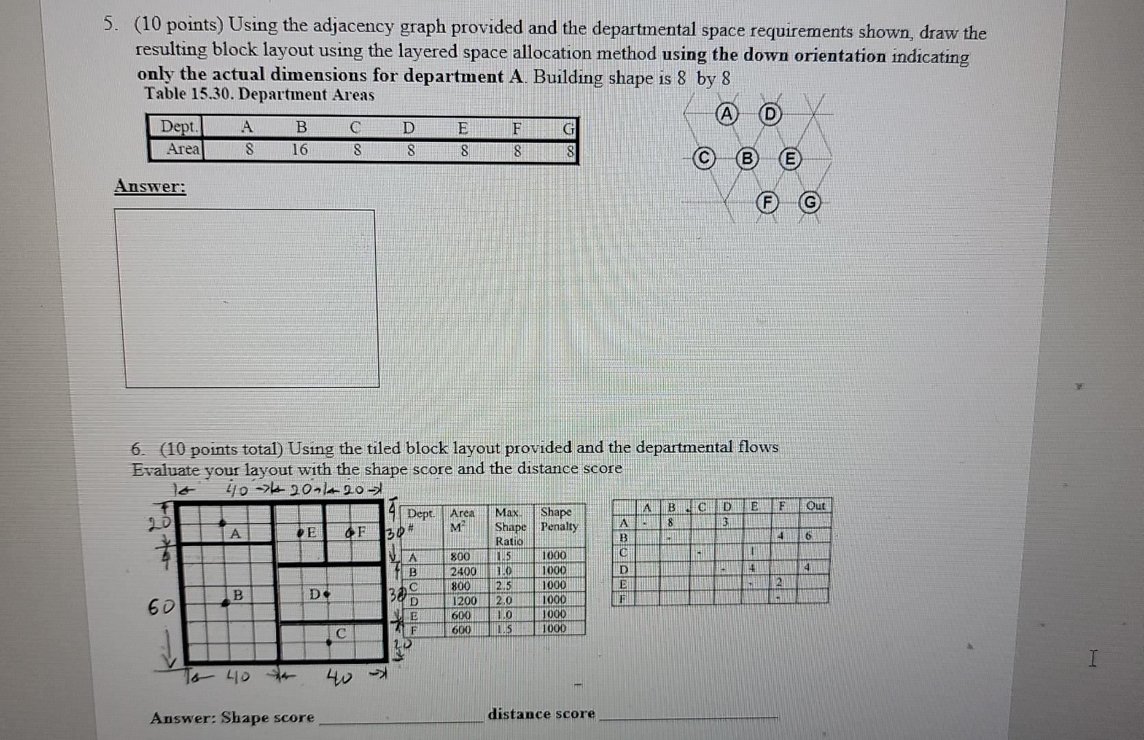 Solved 5. (10 points) Using the adjacency graph provided and | Chegg.com