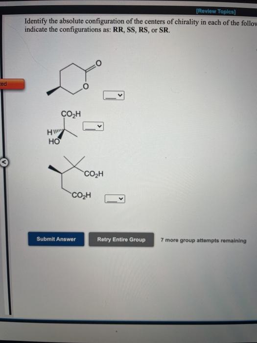 Solved [Review Topics] Identify the absolute configuration | Chegg.com