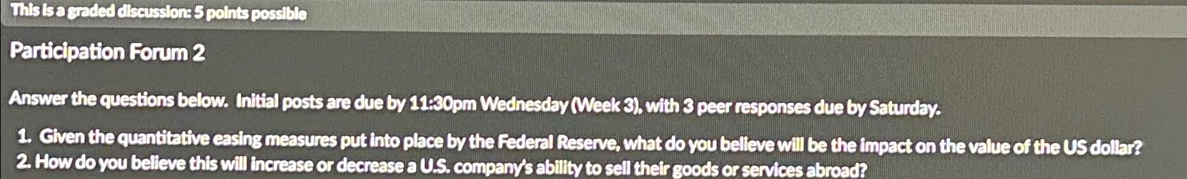 Solved This is a eraded discussion: 5 ﻿points | Chegg.com