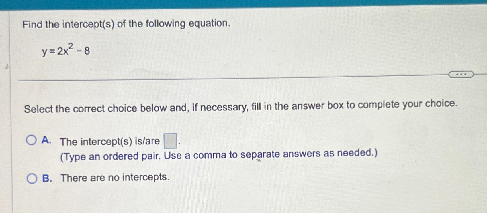 Solved Find the intercept(s) ﻿of the following | Chegg.com