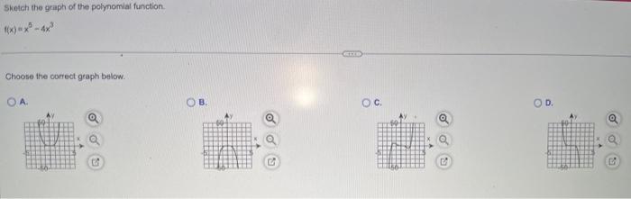 Solved Sketch the graph of the polynomial function. | Chegg.com