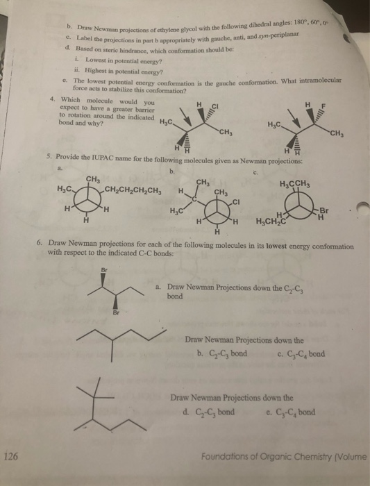 Solved ewman projections of ethylene glycol with the | Chegg.com