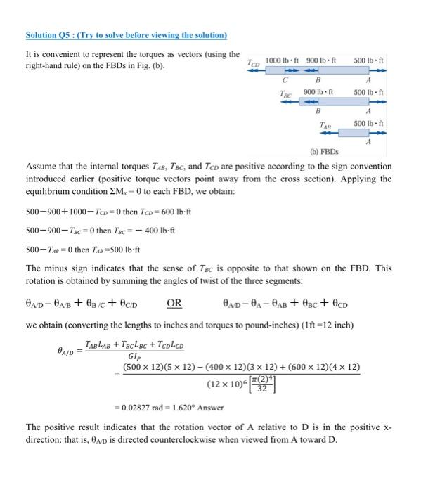 Solution Q5 : (Try to solve before viewing the | Chegg.com