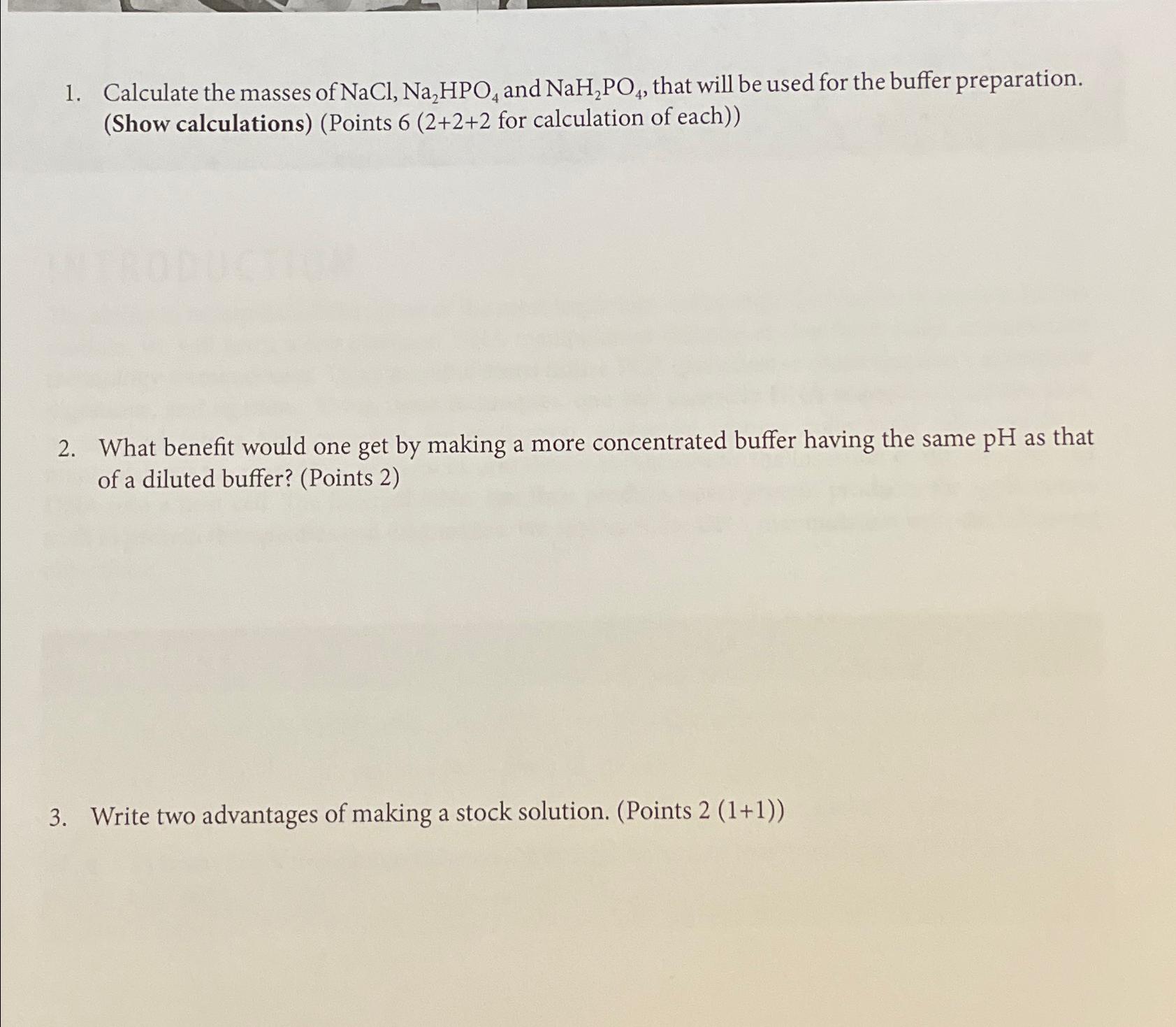 Solved Calculate the masses of NaCl,Na2HPO4 ﻿and NaH2PO4, | Chegg.com