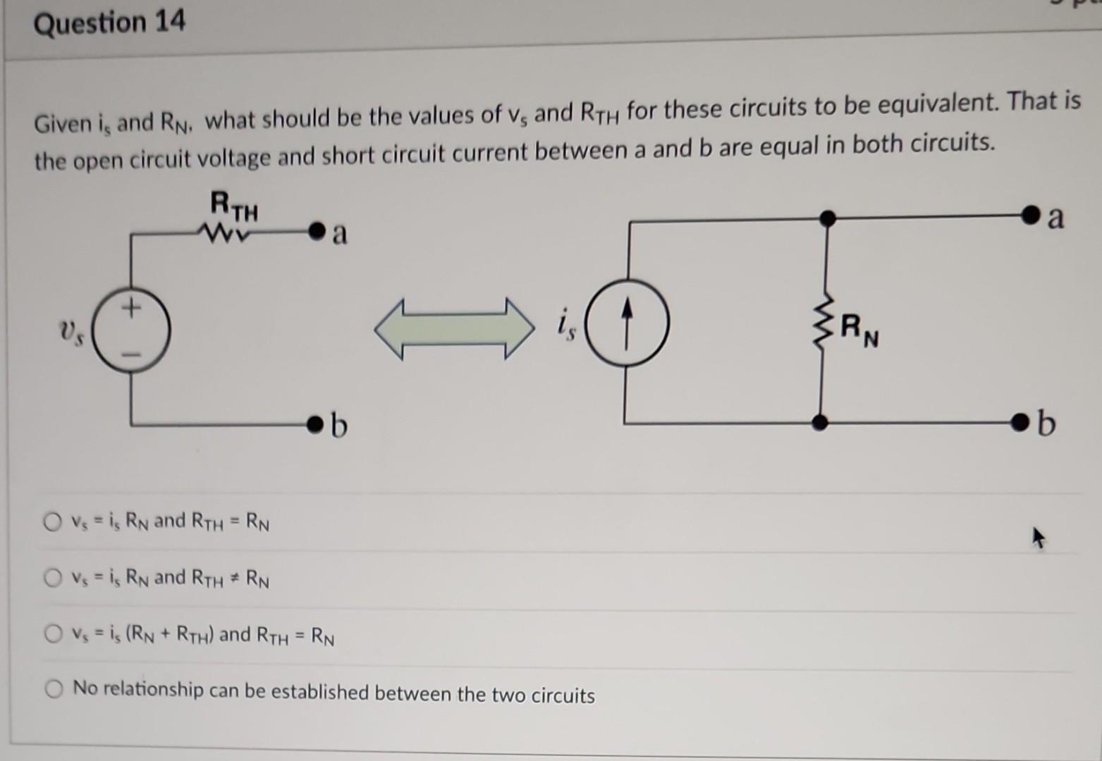 Solved Given i5 and RN, what should be the values of v5 and | Chegg.com