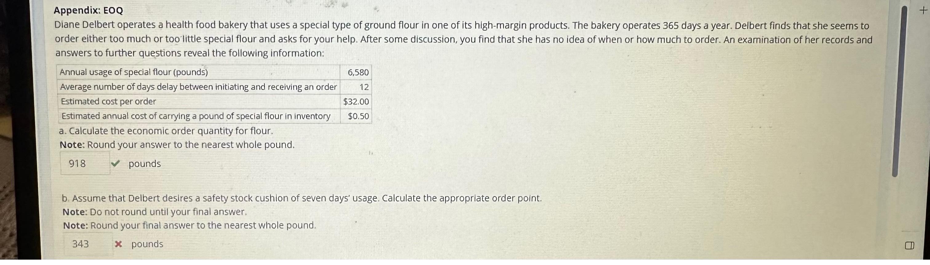 Solved Appendix: EOQ answers to further questions reveal the | Chegg.com