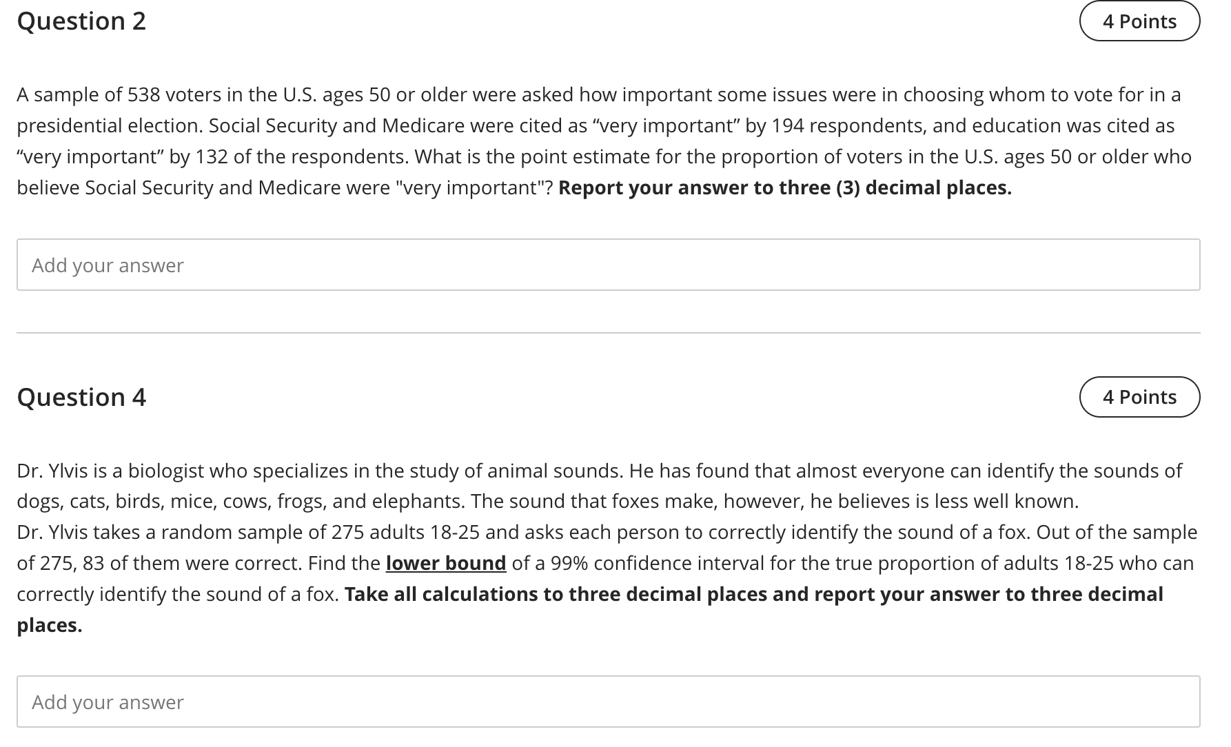 Solved Question 24 ﻿PointsA sample of 538 ﻿voters in the | Chegg.com