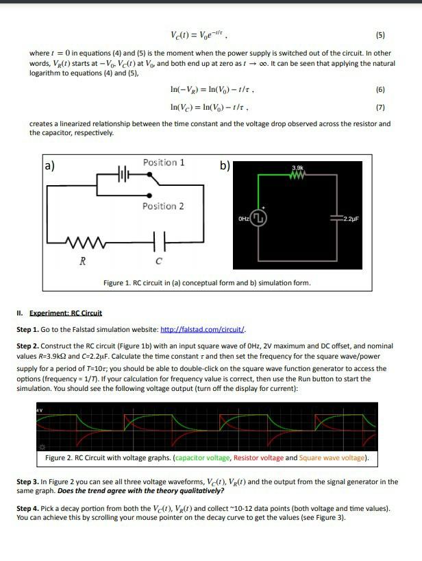 RC Decay Objectives: 1. Study charge/discharge in a | Chegg.com