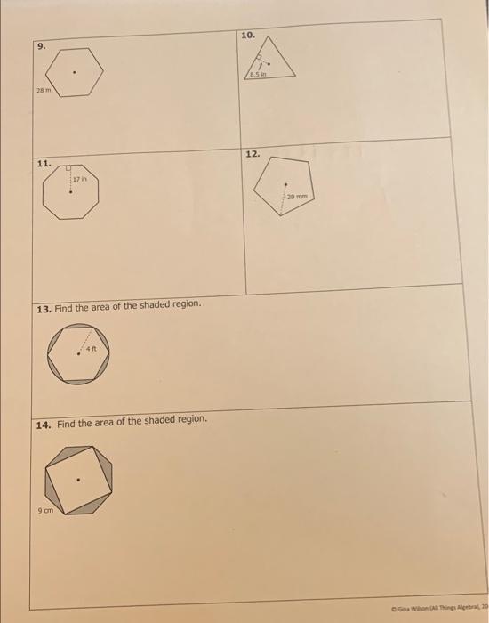 Solved Name: Unit 11: Volume & Surface Area Homework 4: Area | Chegg.com