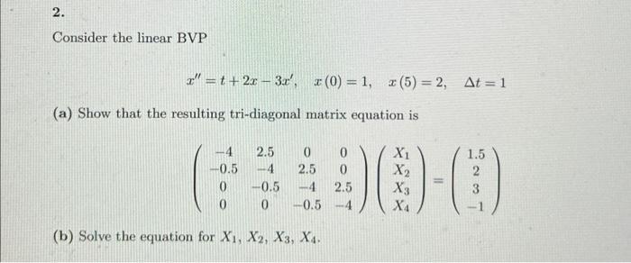 Solved Consider the linear BVP | Chegg.com