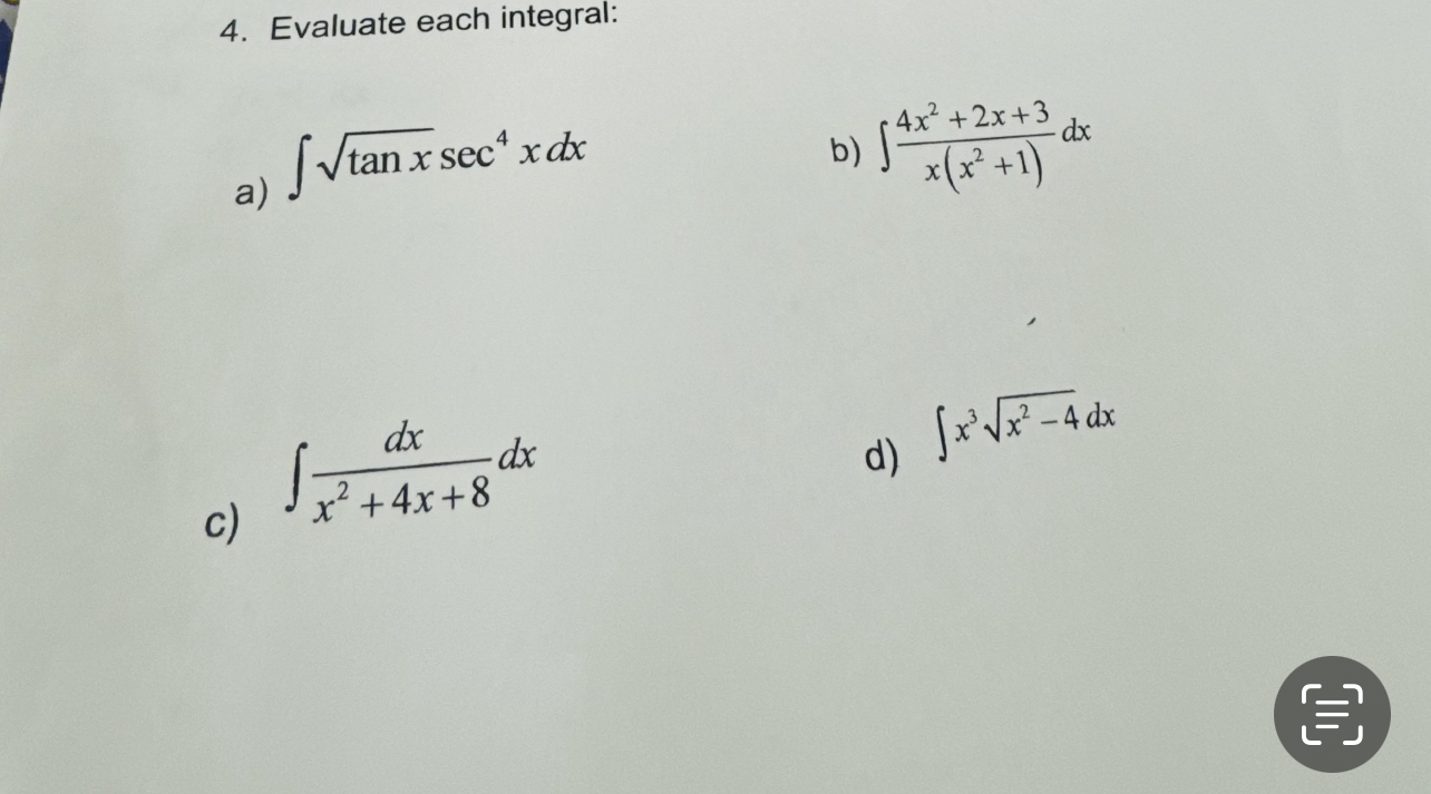 Solved Evaluate each | Chegg.com