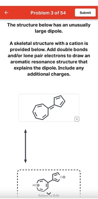 Solved The structure below has an unusually large dipole. A | Chegg.com