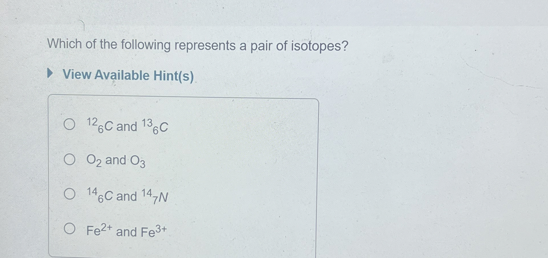 Solved Which of the following represents a pair of | Chegg.com