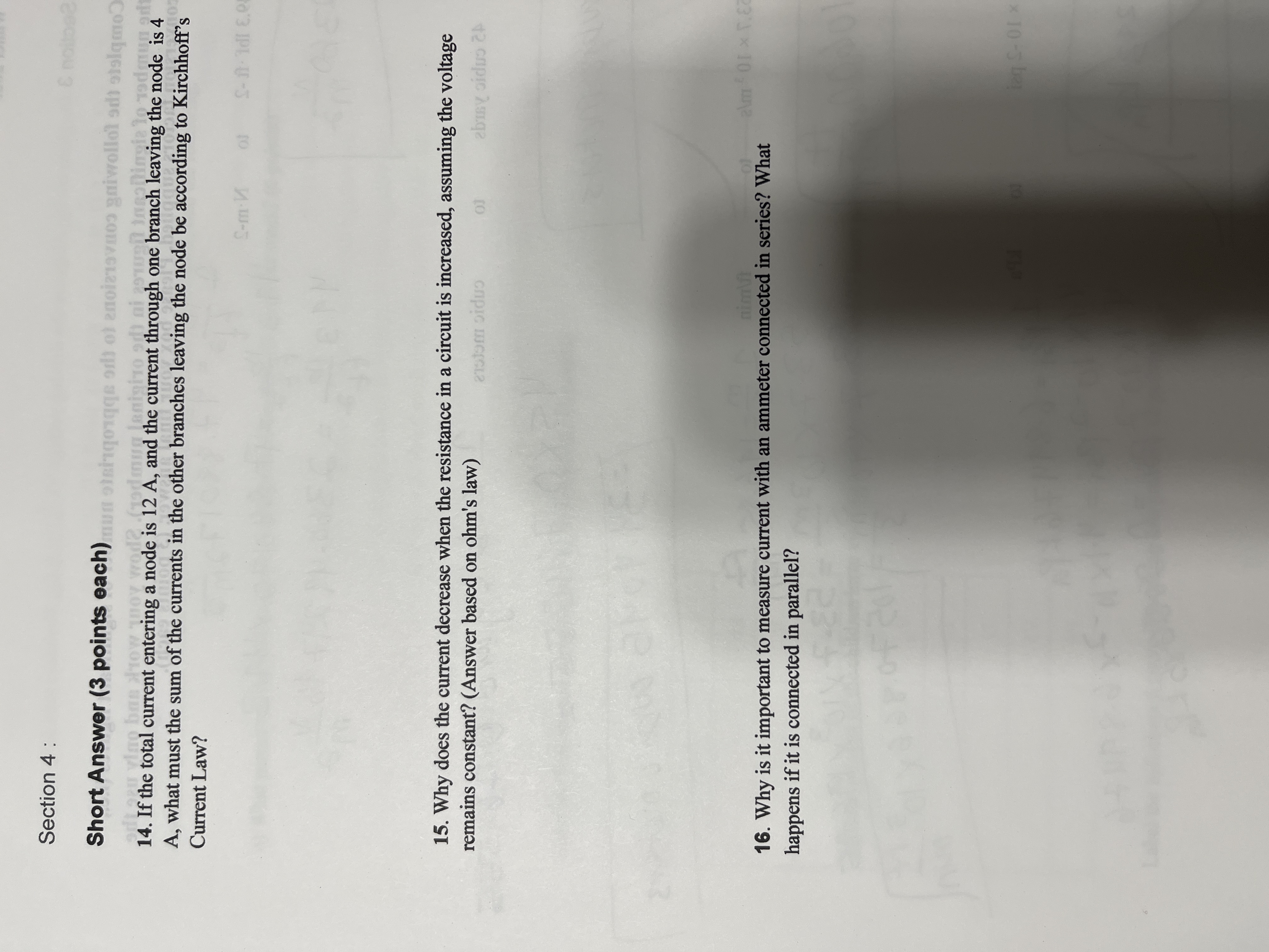 Solved Short Answer (3 ﻿points each)14. ﻿If the total | Chegg.com