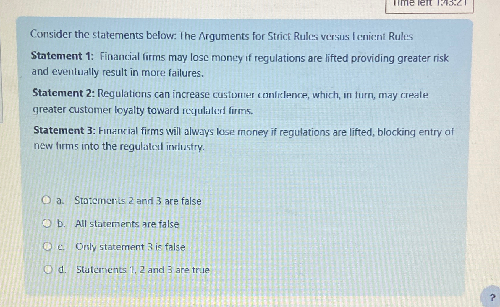 Solved Consider the statements below: The Arguments for | Chegg.com