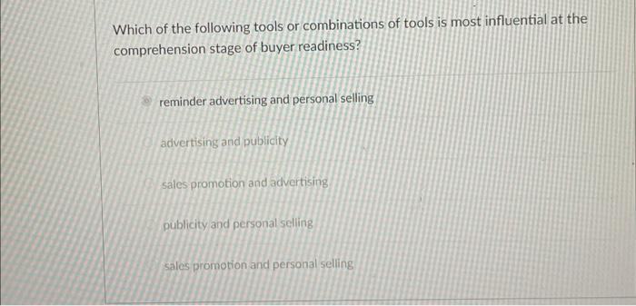 Solved Which of the following tools or combinations of tools | Chegg.com
