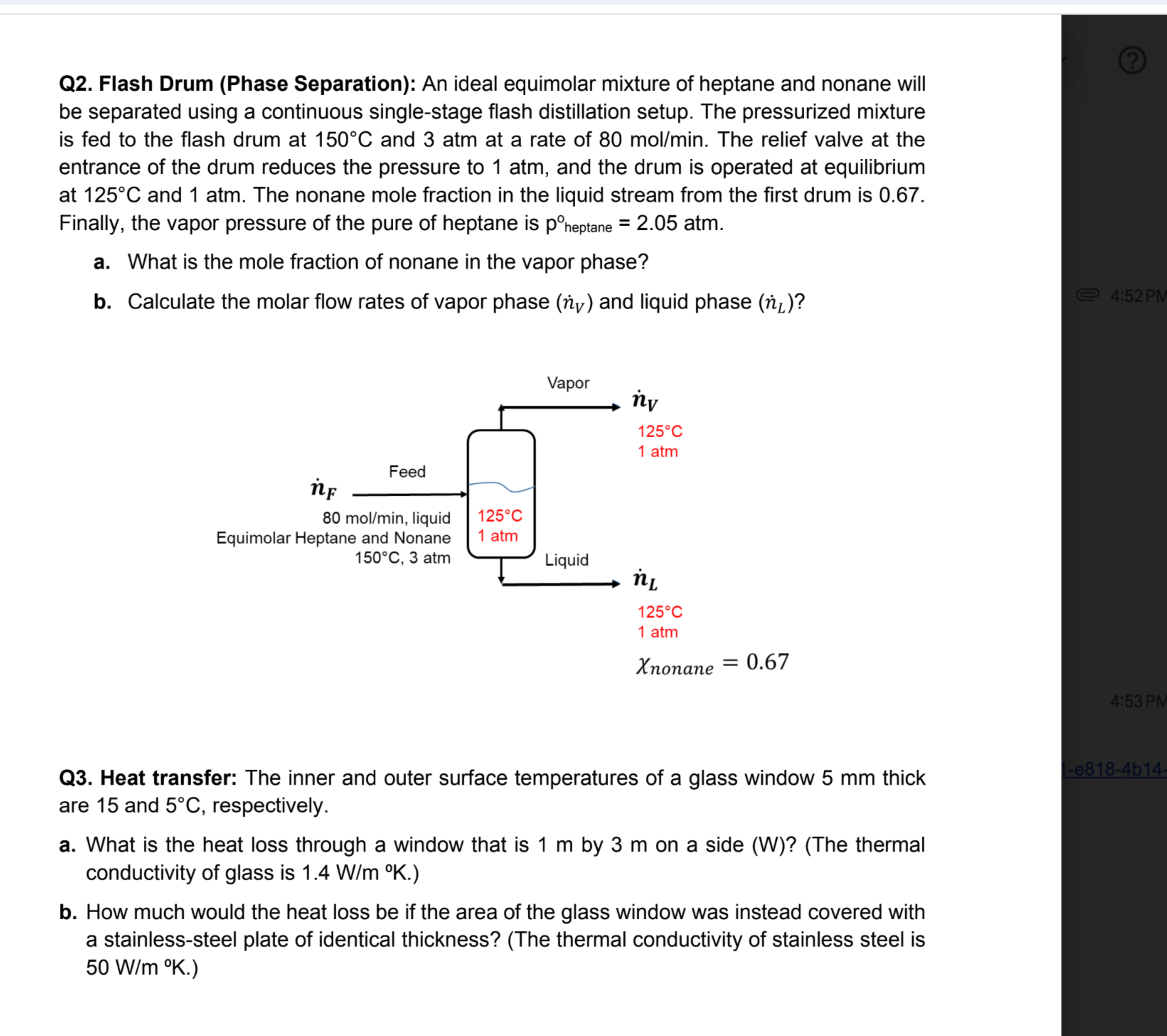 Solved Q2. ﻿Flash Drum (Phase Separation): An ideal | Chegg.com