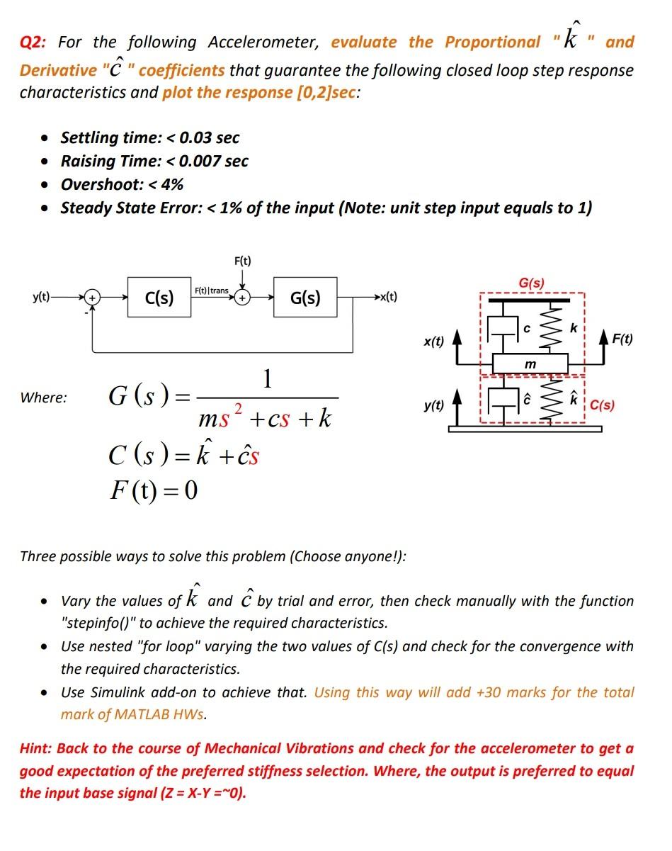 Solved Given the following Accelerometer device described in | Chegg.com
