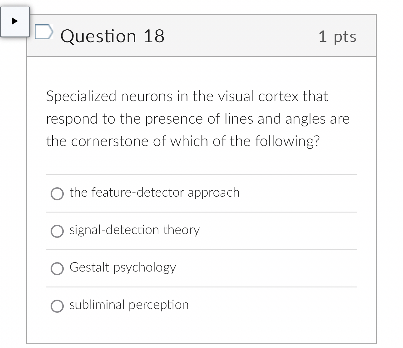 Solved Question 181 ﻿ptsSpecialized neurons in the visual | Chegg.com