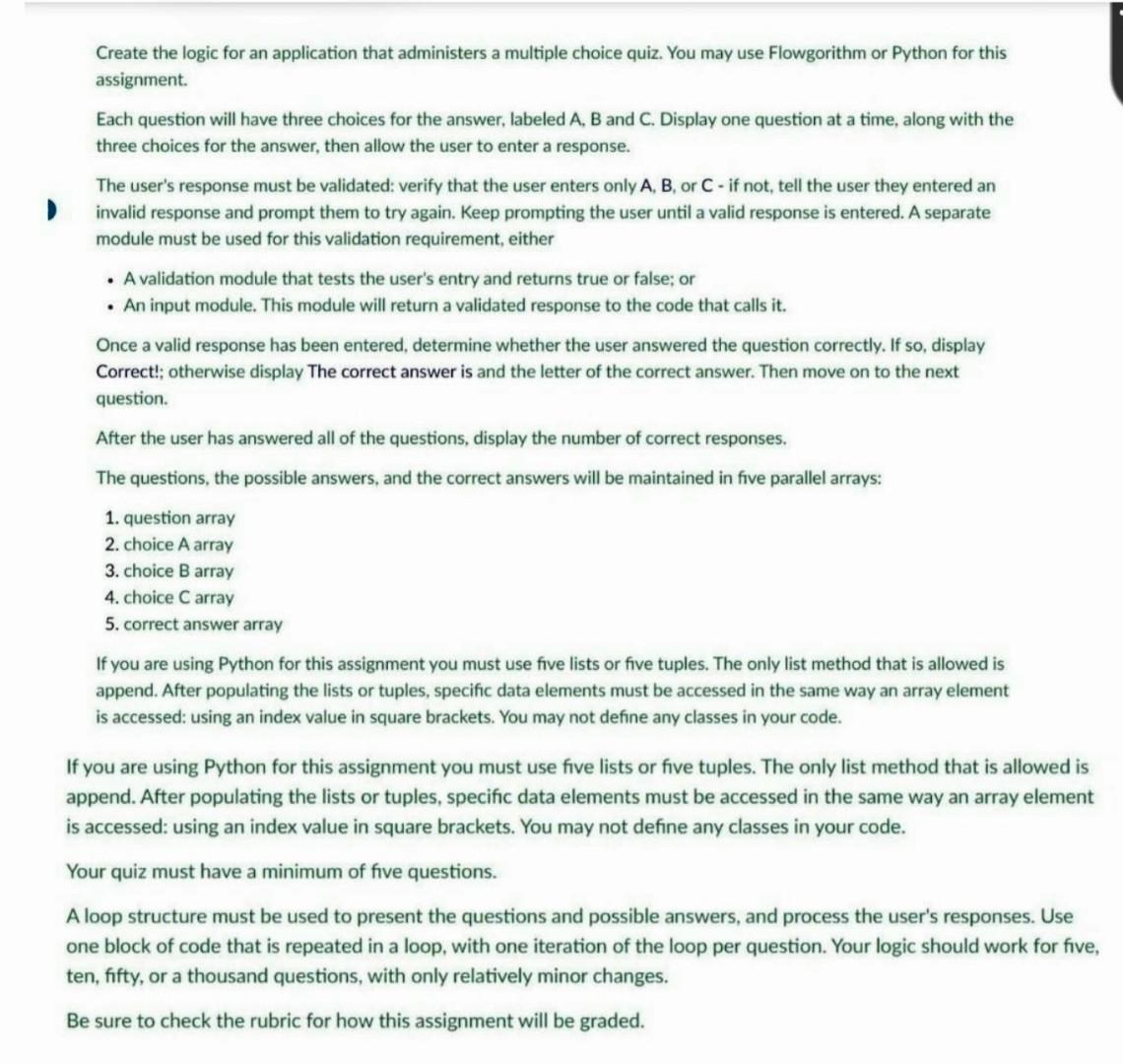 Solved Create the logic for an application that administers | Chegg.com