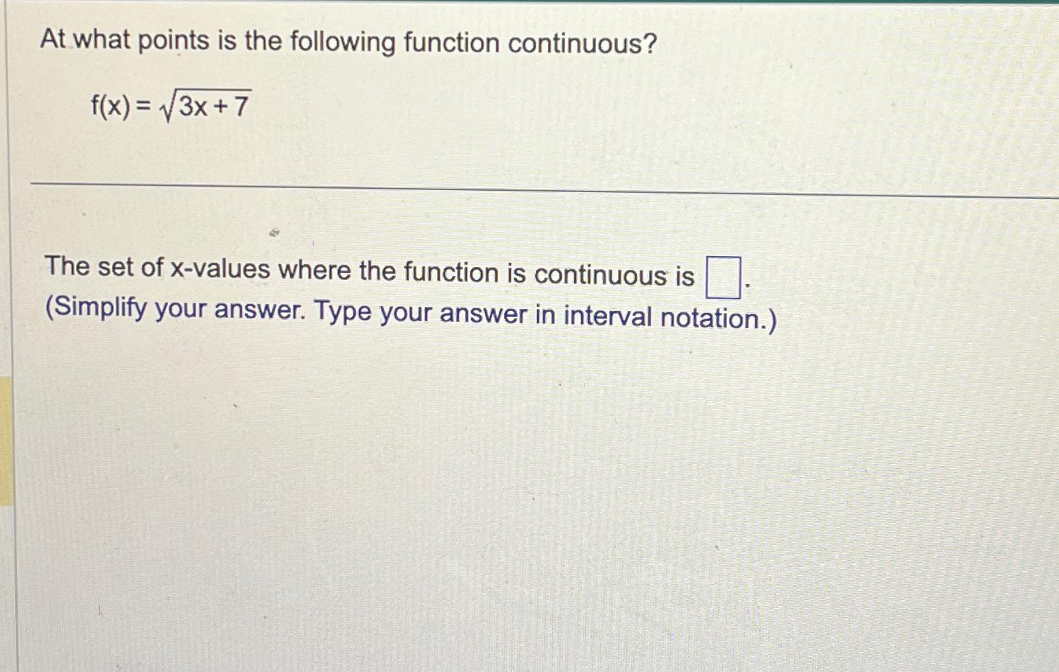 Solved At what points is the following function | Chegg.com
